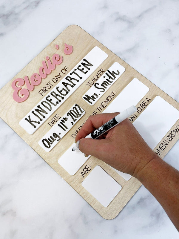 First Day of School Dry Erase Custom Sign – Squishy Cheeks