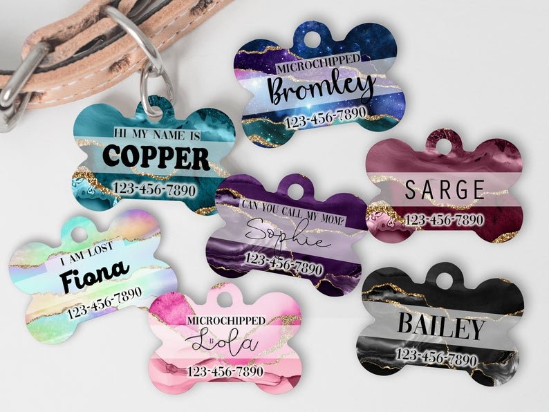 Personalized Agate Dog Tag – Squishy Cheeks