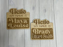 Retro Hello My Name Is Wooden Baby Name Sign – Squishy Cheeks